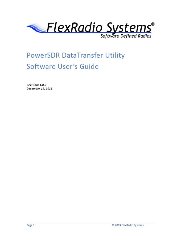 PowerSDR-DataTransfer User Guide | PDF | License | Legal Liability