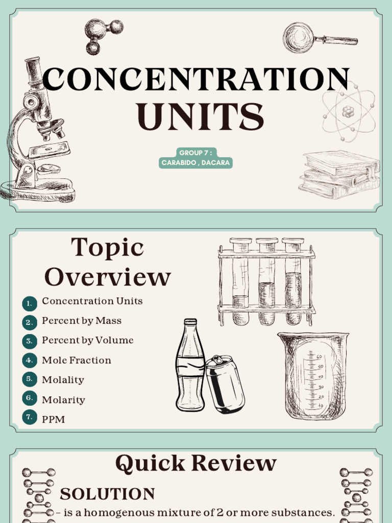 GEN-CHEM-2-Q3-W5-M-PPT-Concentration-Units | PDF | Concentration | Mass ...