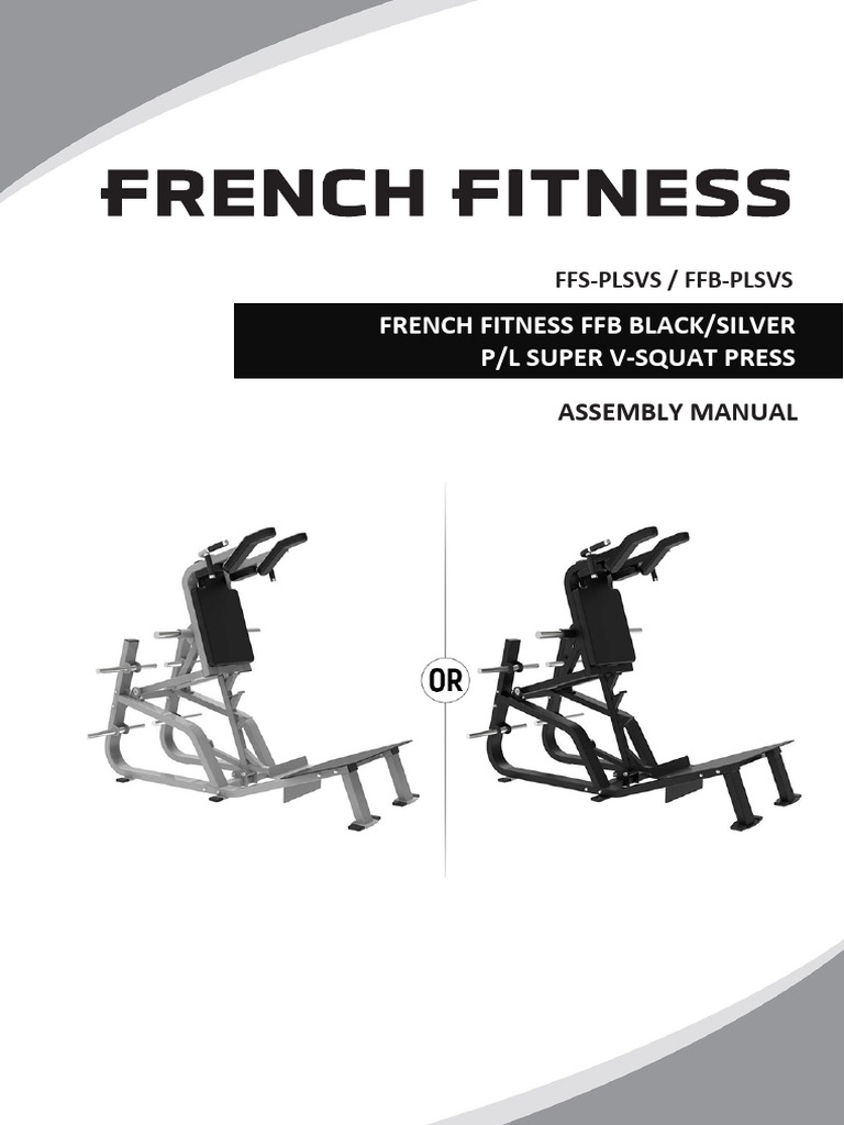 French Fitness FFB Black and FFS Silver PL Super V-Squat Assembly ...