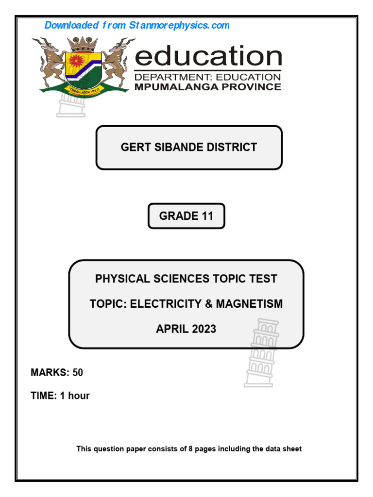 Physical-sciences-Grade-11-TEST-2023-Electricity-and-Magnetism-and-Memo ...