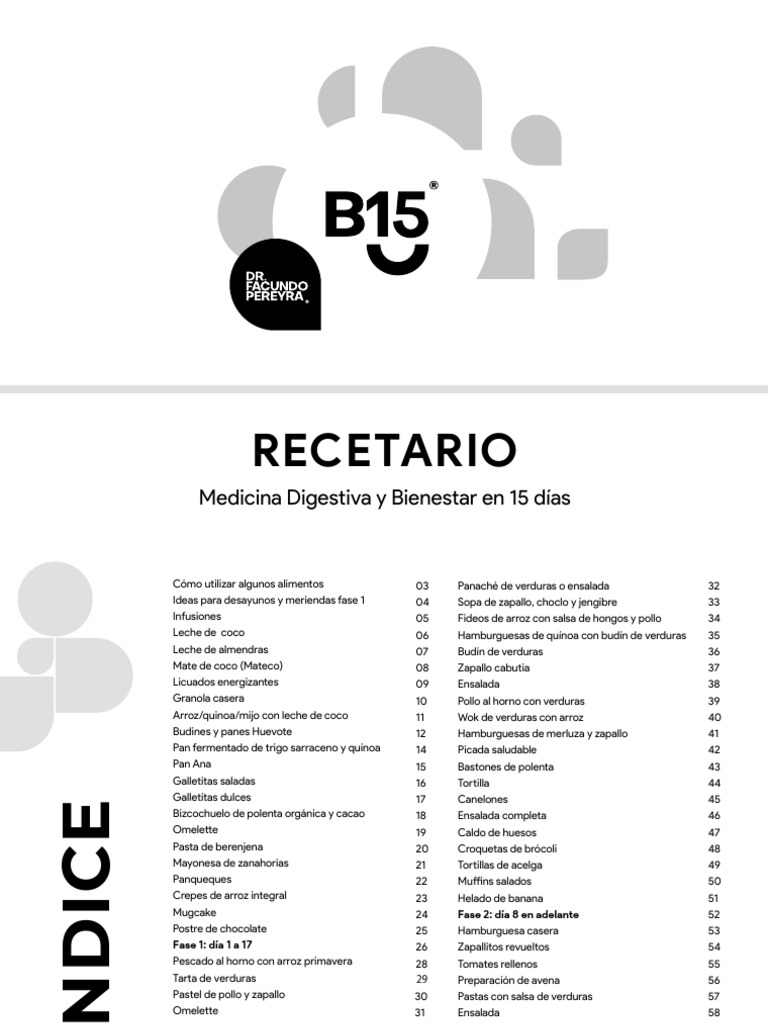 RECETARIO B15 (Imprimible) - Comprimido | PDF | Panes | Cocinando