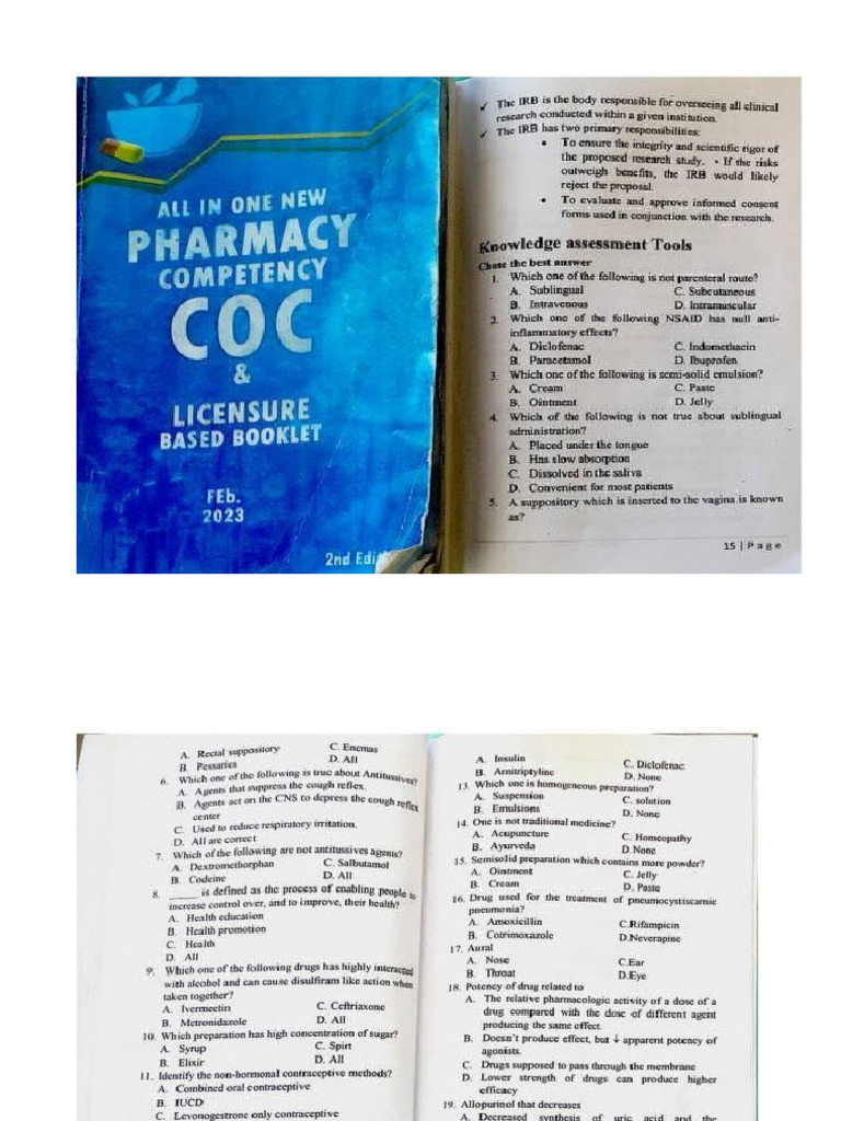 Pharmacy Coc Book 2023 | PDF