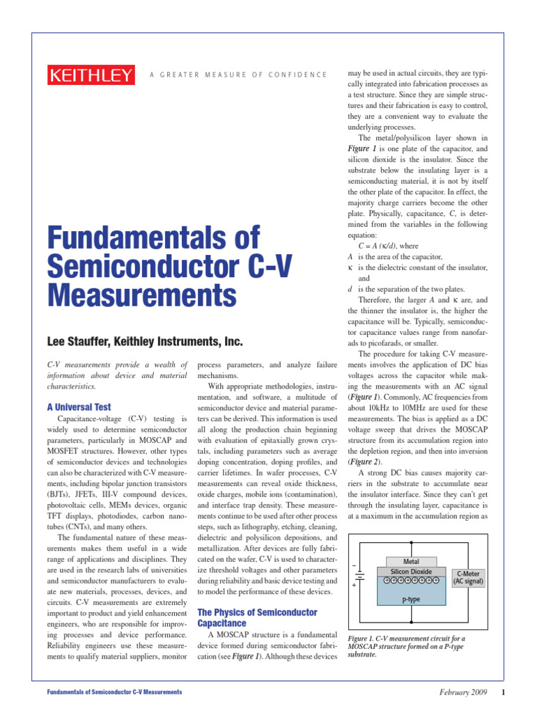 Fundamentals of CV Measurement | PDF | Capacitor | Electrical Impedance