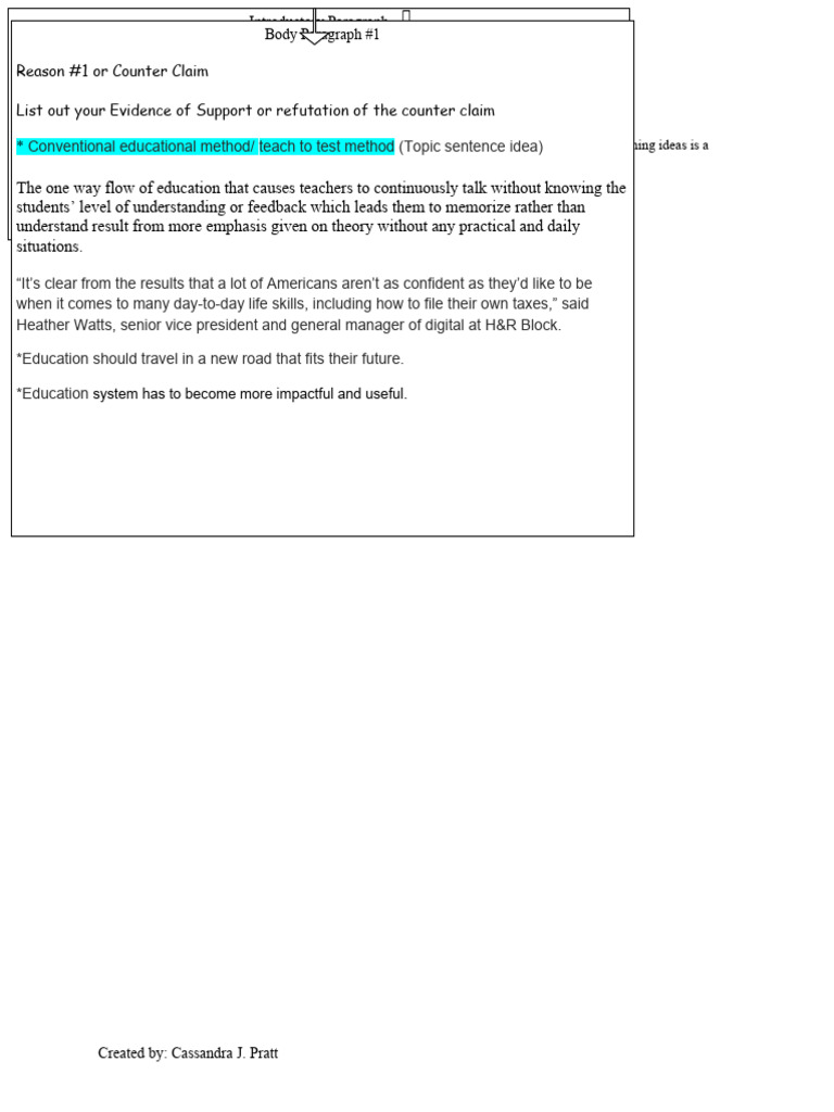 Argumentative Essay Graphic Organizer | PDF | Essays | Knowledge