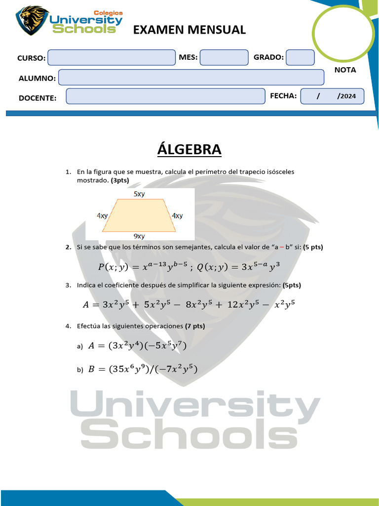6TO PRIMARIA - ÁLGEBRA (2DO EM) | PDF
