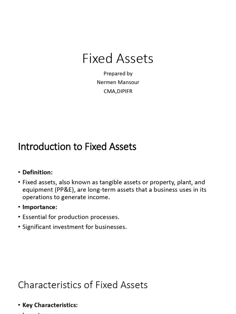 Fixed Assets | PDF | Depreciation | Corporations
