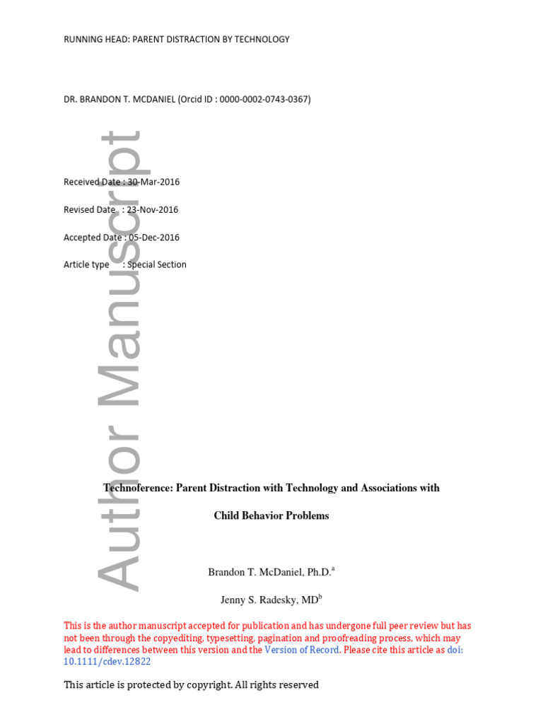 Mc.Daniel 2016 | PDF | Behavioural Sciences | Psychology