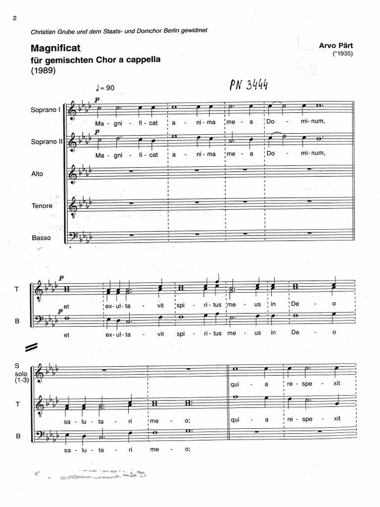 Arvo Part Magnificat1 | PDF
