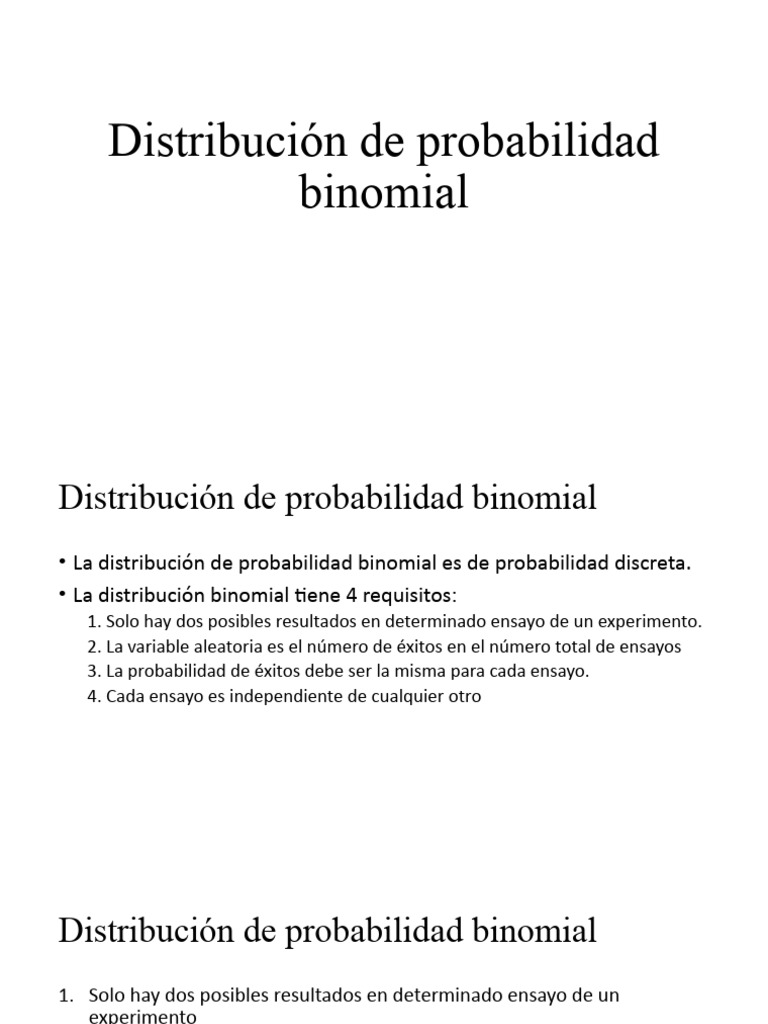 Distribución de Probabilidad Binomial | PDF | Probabilidad | Distribución de probabilidad