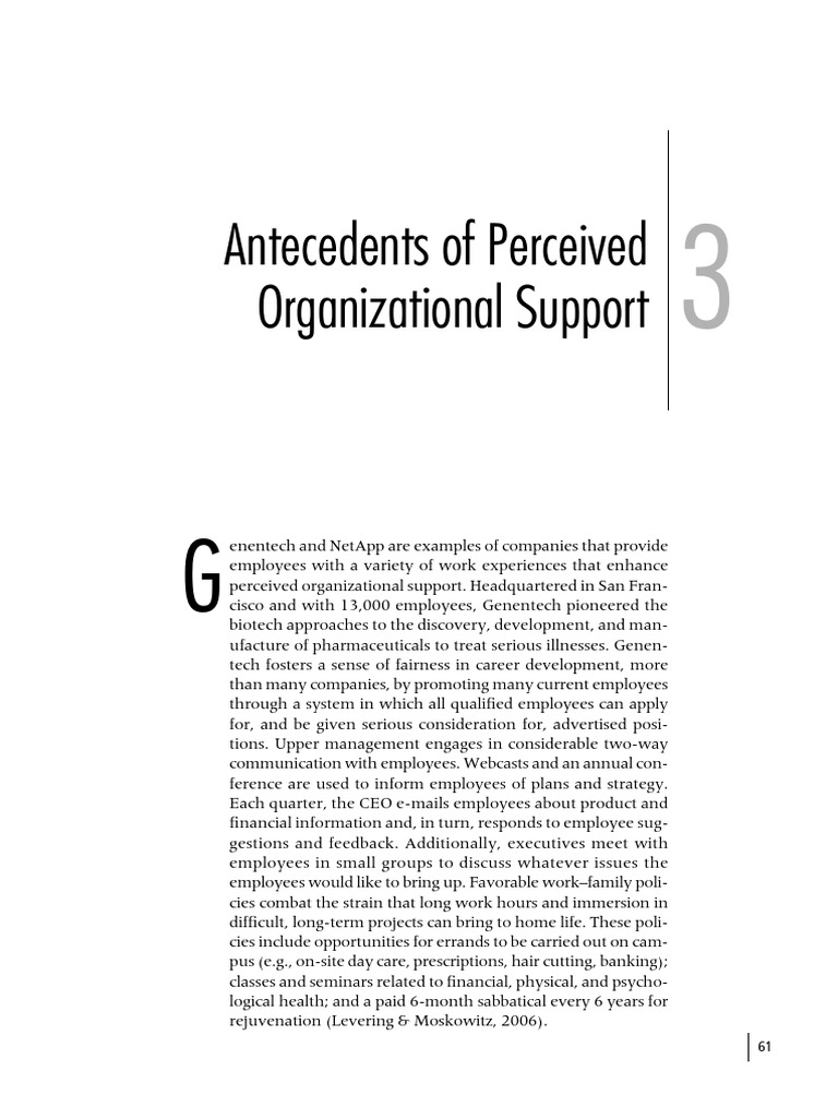Antecedents of Perceived Organizational Support | PDF | Employment ...