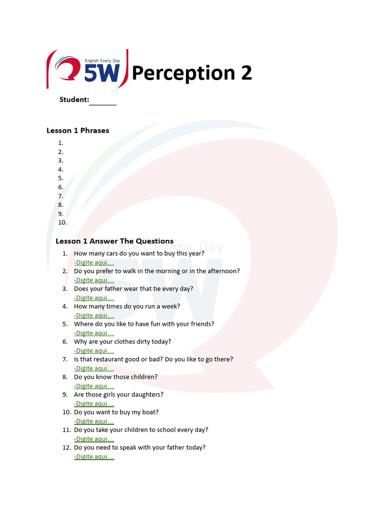Perception 2 Homework ALL | PDF