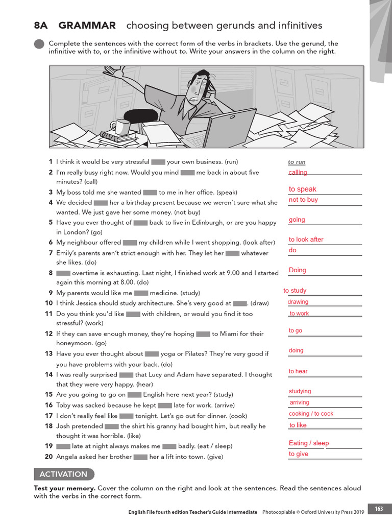 Gerunds vs. Infinitives Practice | PDF | Linguistic Typology | Grammar