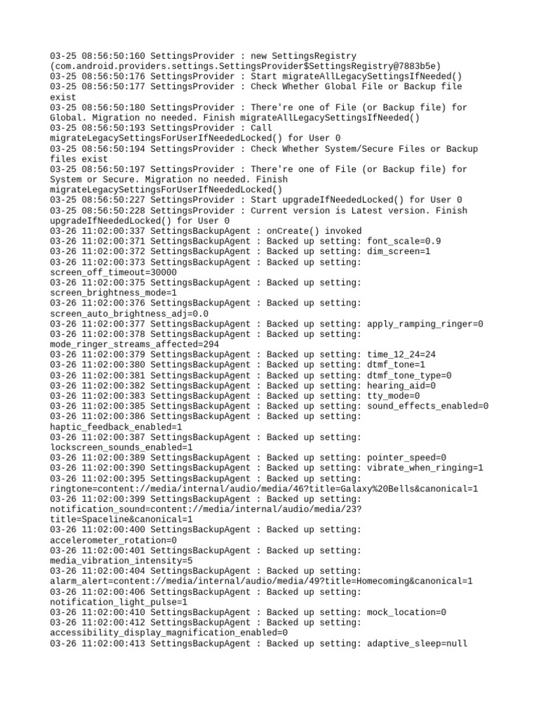 Settings Provider | PDF | Java (Programming Language) | Backup