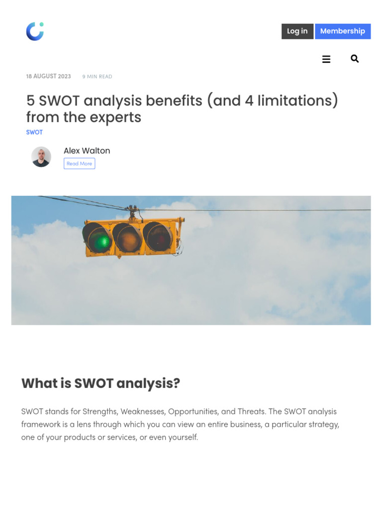 5 SWOT Analysis Benefits (And 4 Limitations) ?from The Experts | PDF ...