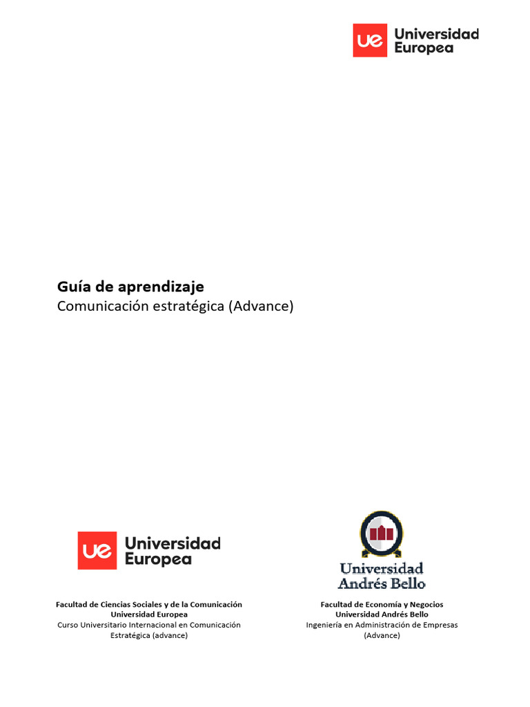 Guía+de+aprendizaje Syllabus Comunicación+Estratégica+Advance | PDF ...