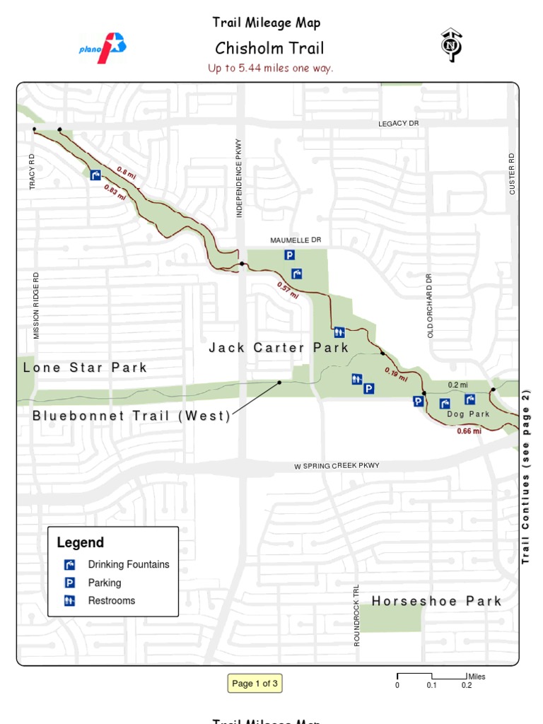 Chisholm Trail Mileage Map | PDF | Sports & Recreation | Travel