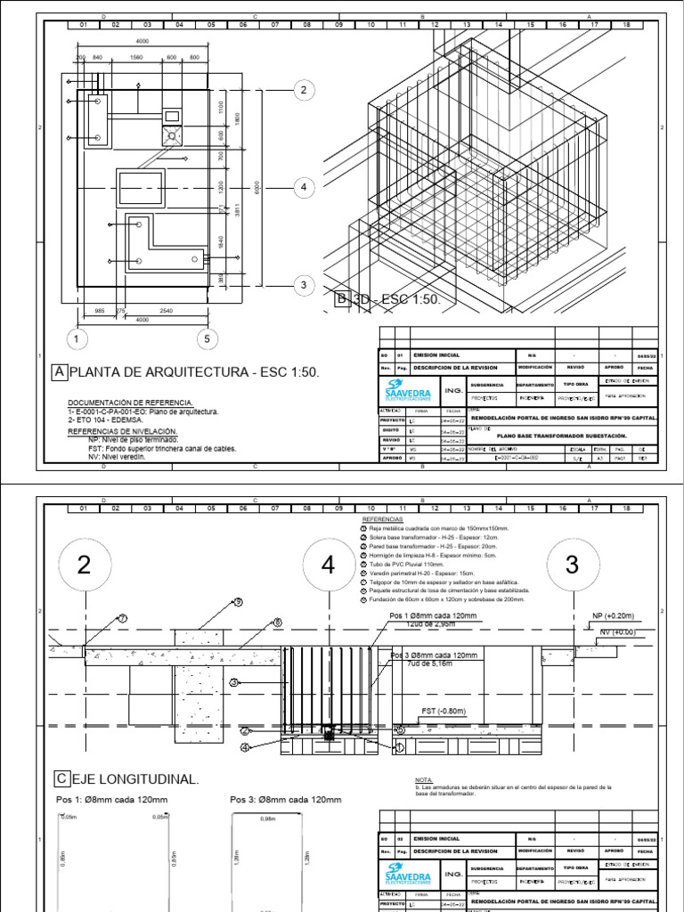 Plano Base Transformador | PDF | Ingeniería estructural