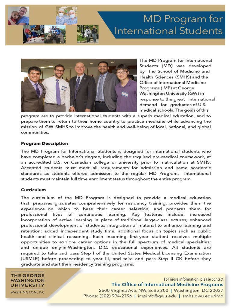 GW MD Program for International Students | PDF | Doctor Of Medicine ...