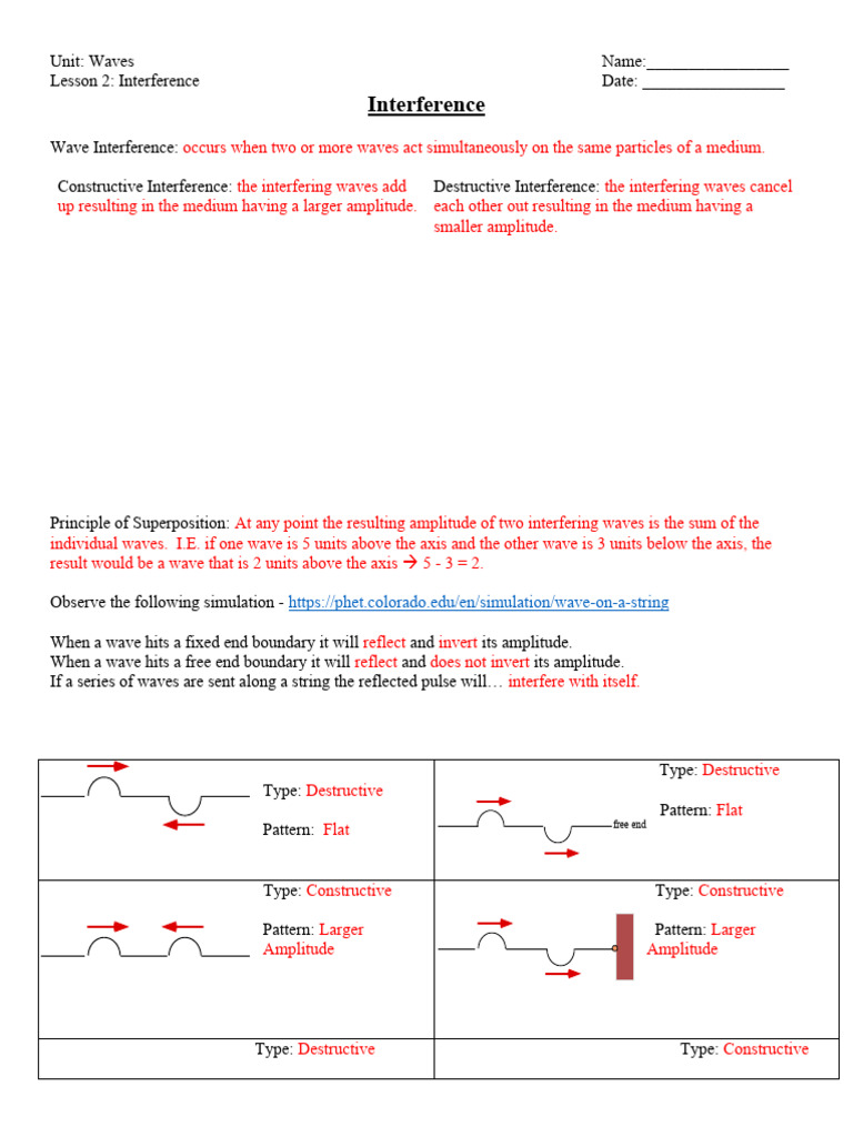 Interference - Key | PDF | Waves | Oscillation