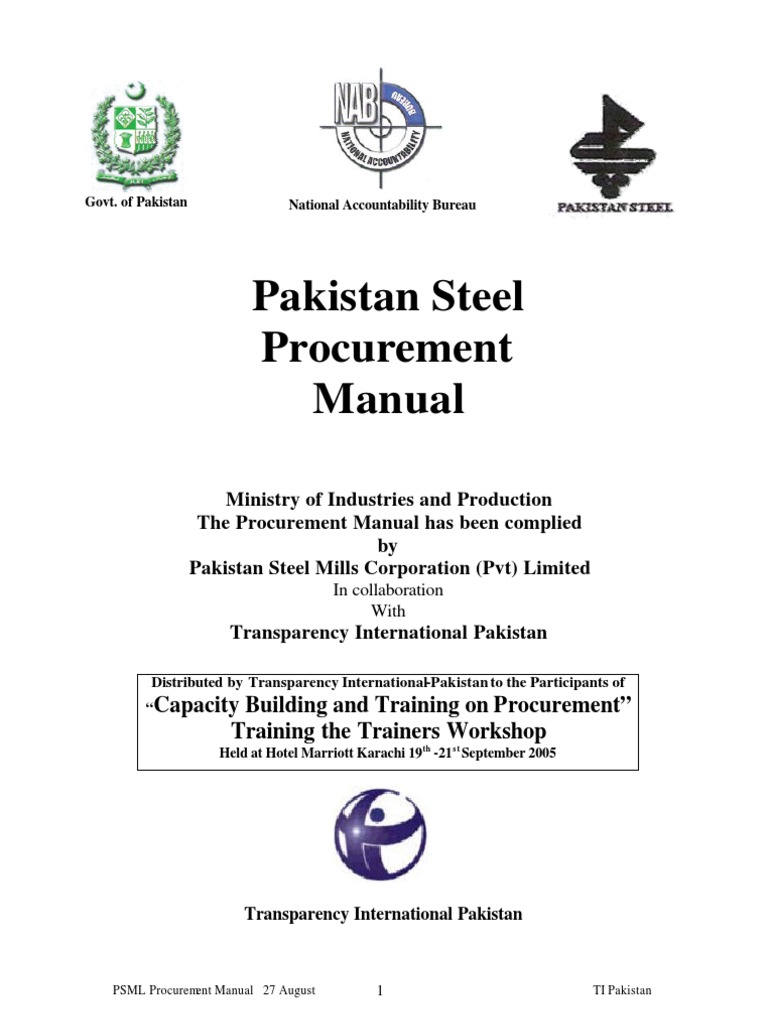 Procurement Manual PSML | PDF | Procurement | Corruption