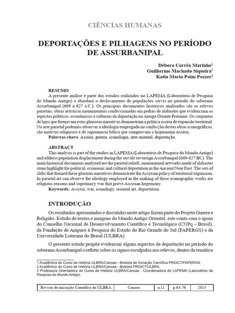 Deportações Assírias na Arte Parietal | PDF | Assíria | Mesopotâmia