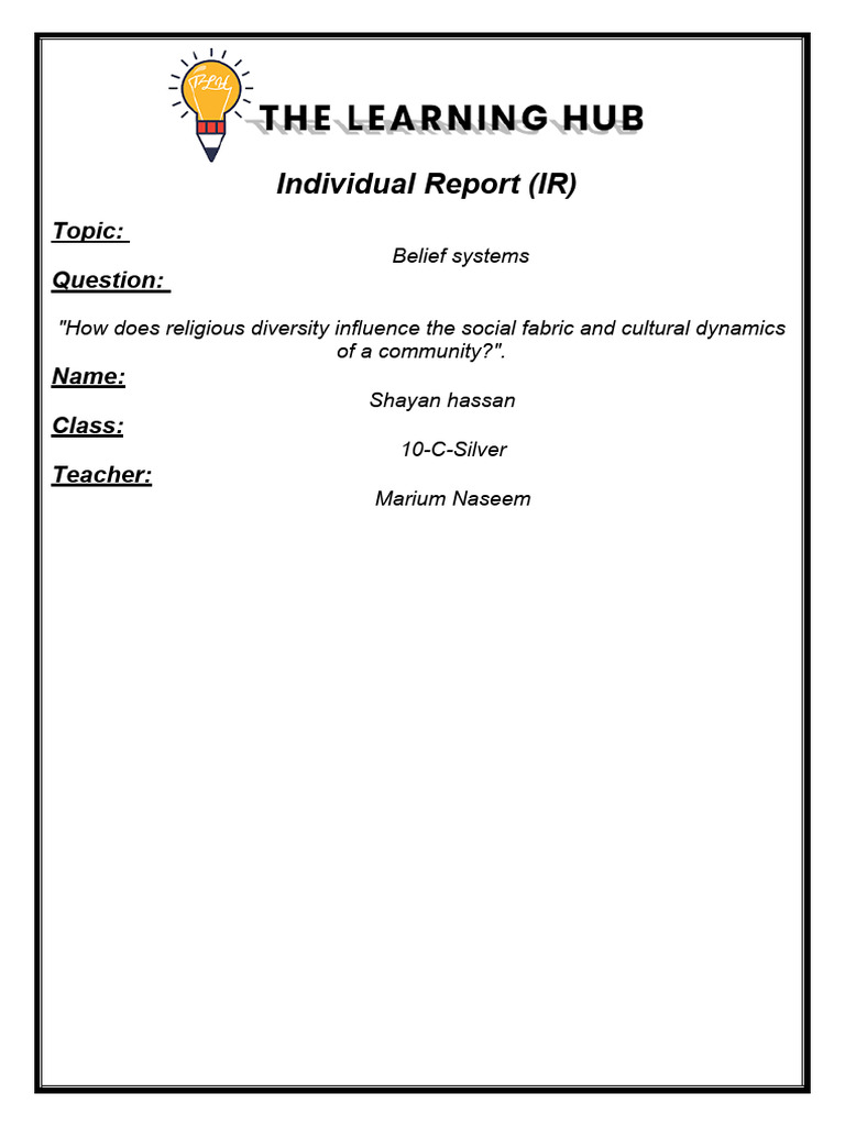 Individual Report Shayan Global Perspective | PDF | Interfaith Dialogue | Multiculturalism