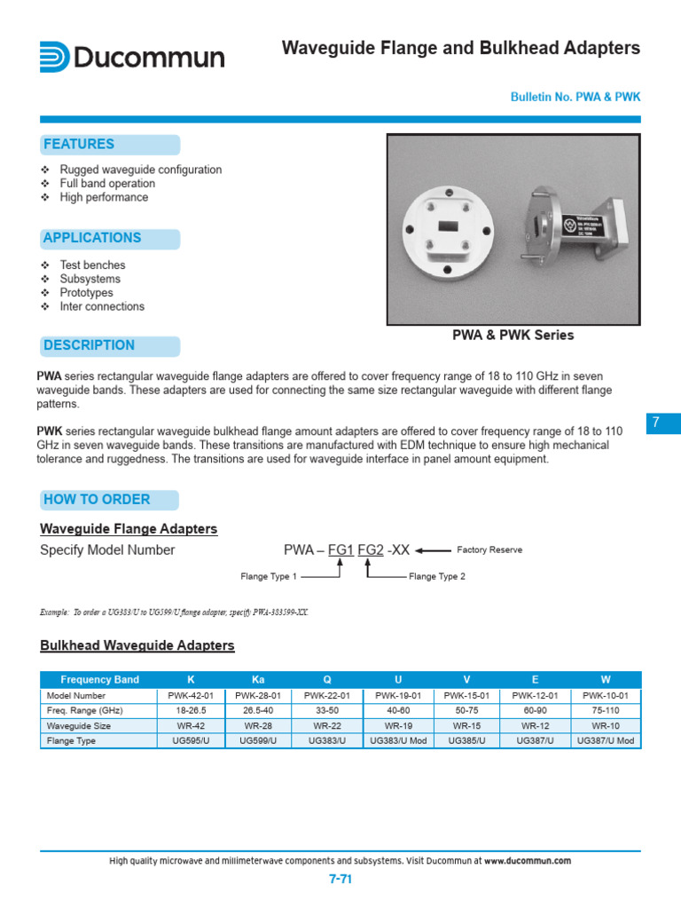Passive Components Pwa PWK | PDF | Waveguide | Coaxial Cable