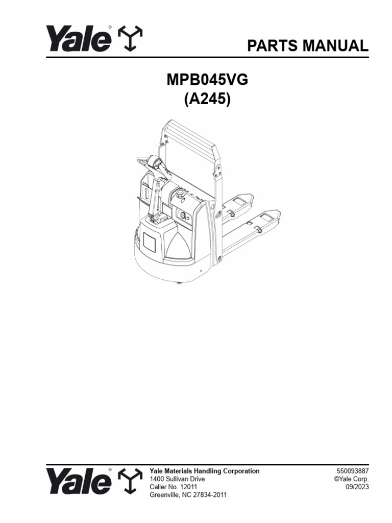 MPB045VG A245 Yale | PDF | Pallet | Manufactured Goods