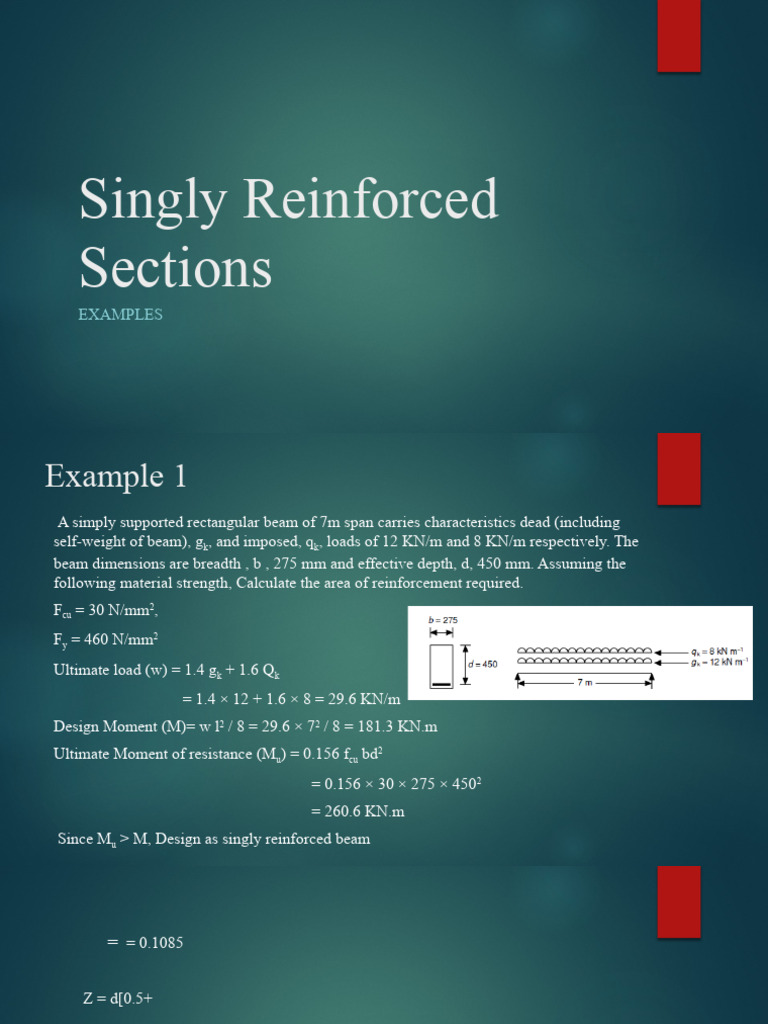 Singly Reinforced 4sections | PDF | Beam (Structure) | Bending
