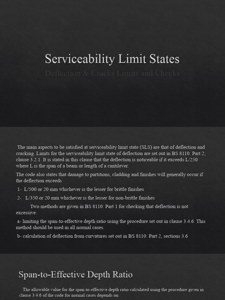Deflection and Cracking Limits in SLS | PDF | Beam (Structure ...