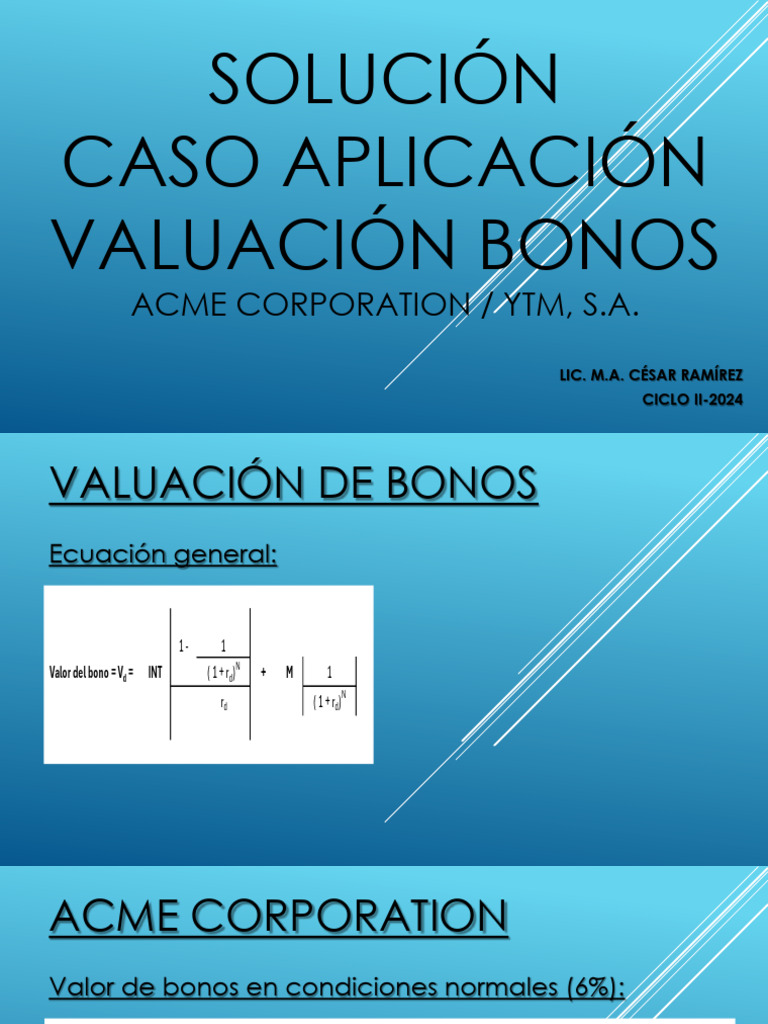 Solución, Casos Aplicación, Bonos, Acme Corp - Ytm | PDF