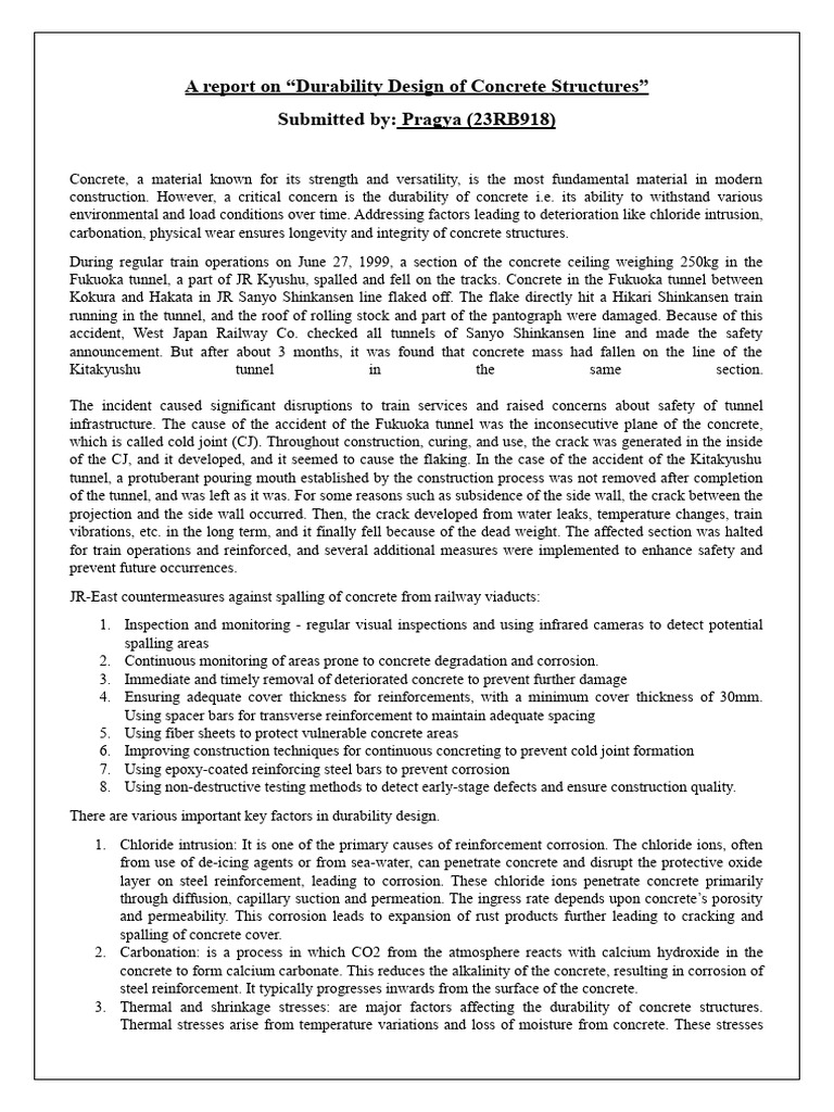 Durability Design of Concrete Structures | Download Free PDF | Concrete ...