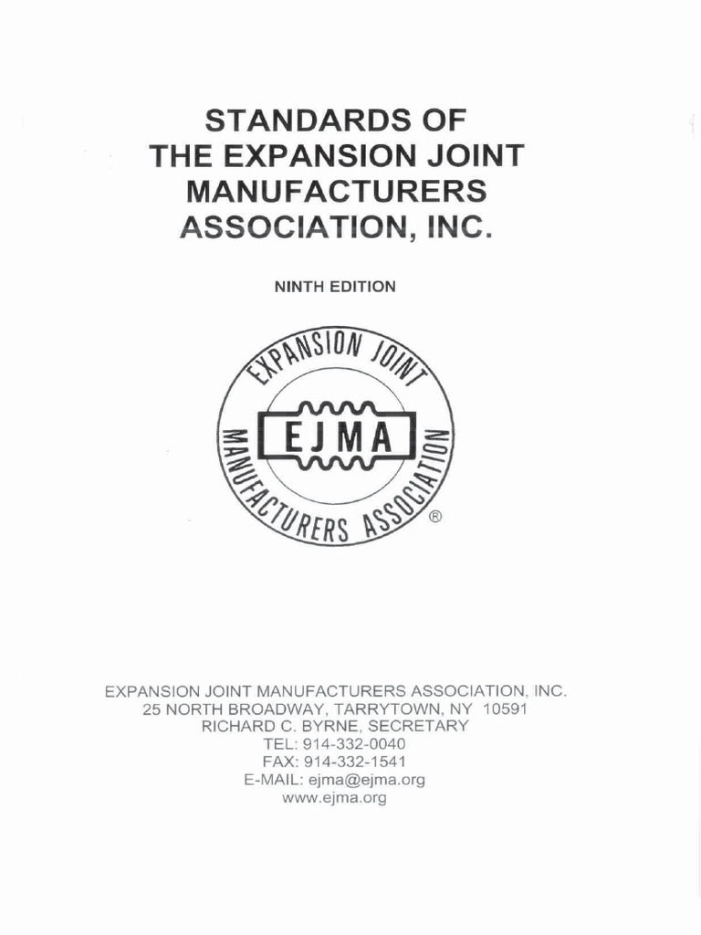 EJMA - Standards of the Expansion Joint 9th Edition | PDF