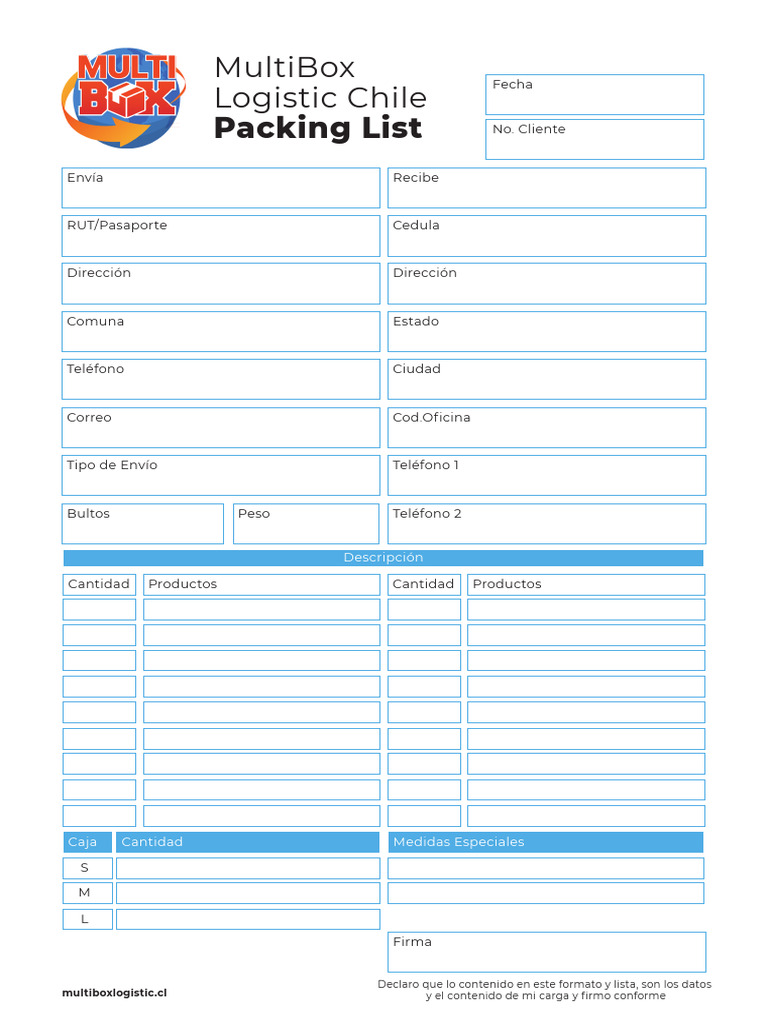 Packing List para Copias | PDF