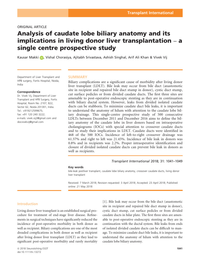 Caudate Lobe Biliary Anatomy | PDF | Liver | Stent