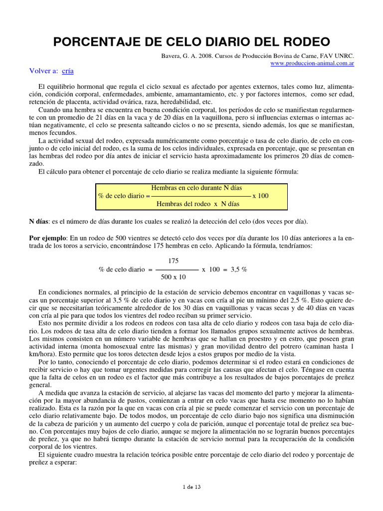 De Celo | PDF | Vacas | Hormona luteinizante