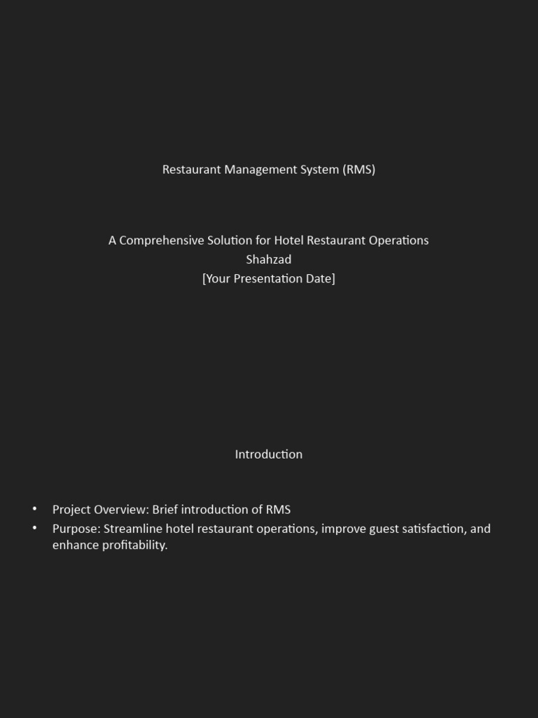 Themed RMS Project Presentation | PDF | Usability | Databases