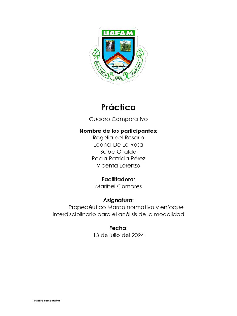 PRACTICA Grupal Cuadro Comparativo Maestra Maribel Compres | PDF ...
