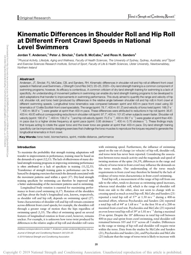 kinematic_differences_in_shoulder_roll_and_hip.3 | PDF | Swimming | Velocity