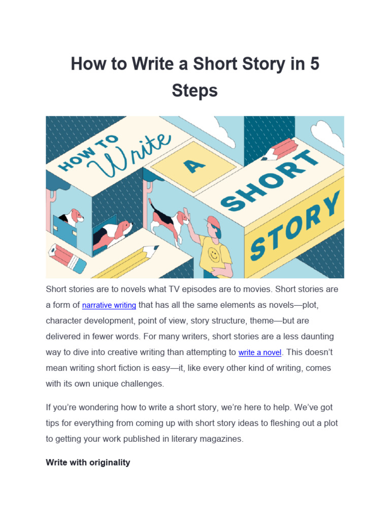 How To Write A Short Story in 5 Steps | PDF | Self Publishing | Plot ...