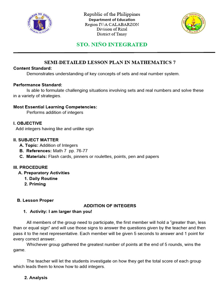 LP INTEGERS | PDF | Numbers | Mathematics