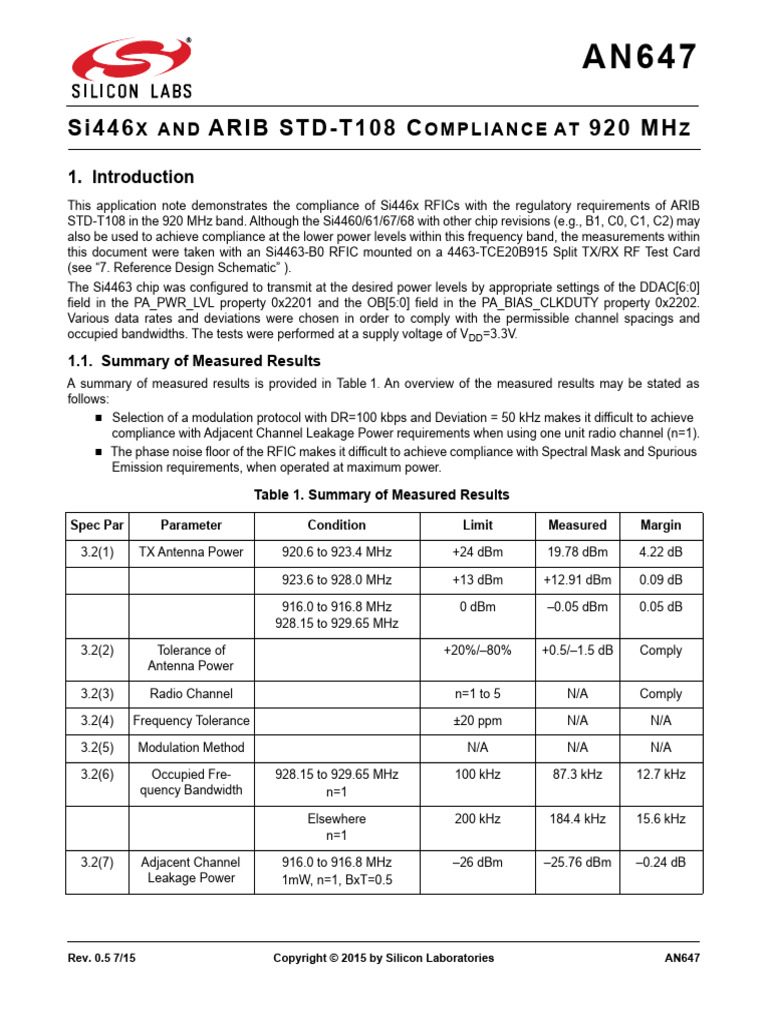 AN647 | PDF | Bandwidth (Signal Processing) | Radio