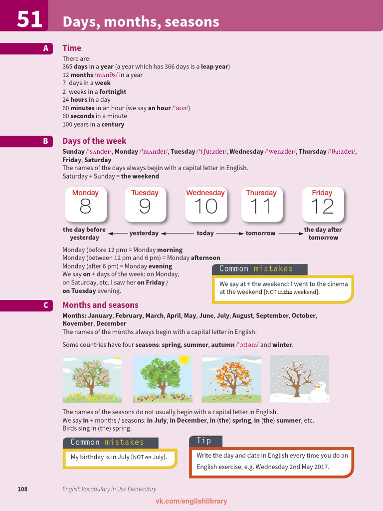 51 Days, Months, Seasons | PDF | Workweek And Weekend