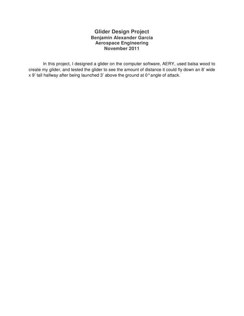 Glider Design for Aero Students | PDF | Technology & Engineering