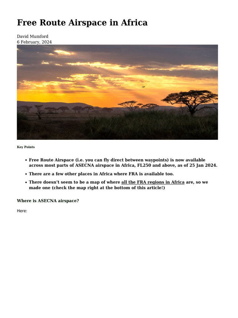 free-route-airspace-in-africa | PDF | Air Traffic Control | Aviation