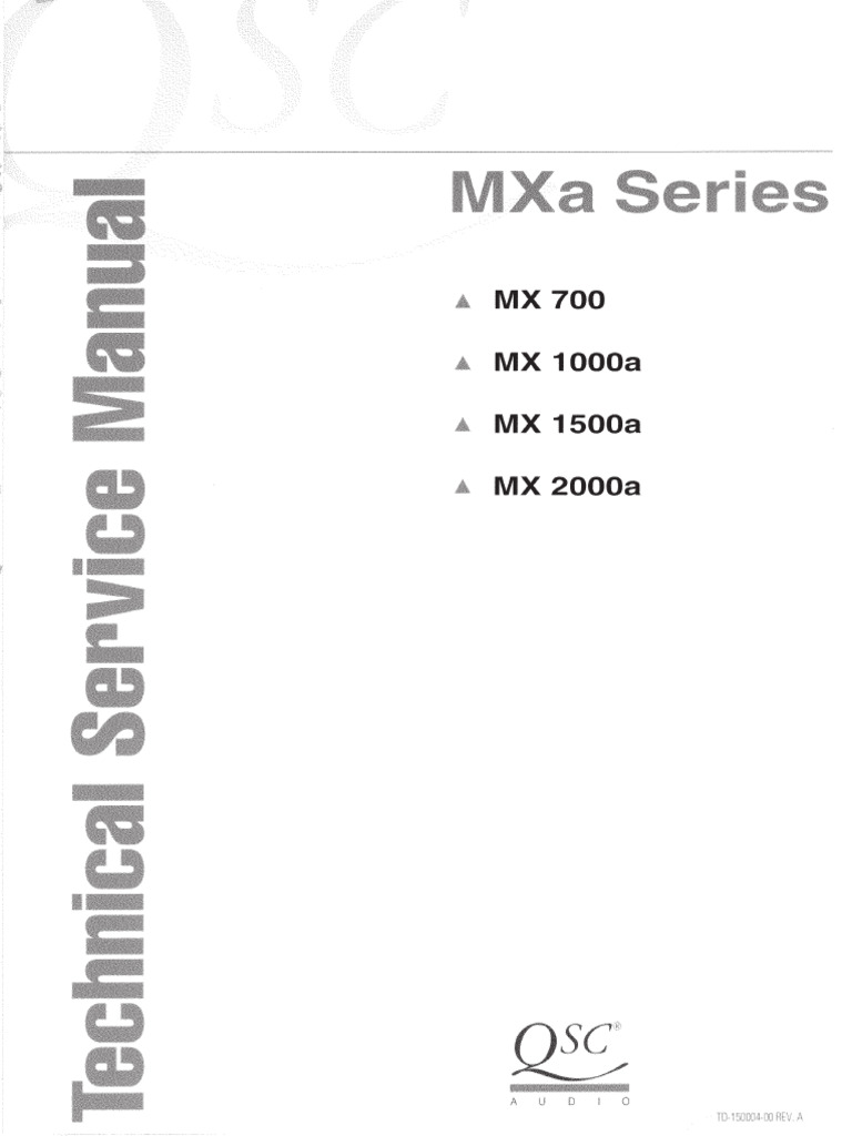 QSC Audio MX 2000a Service ID9918 | PDF
