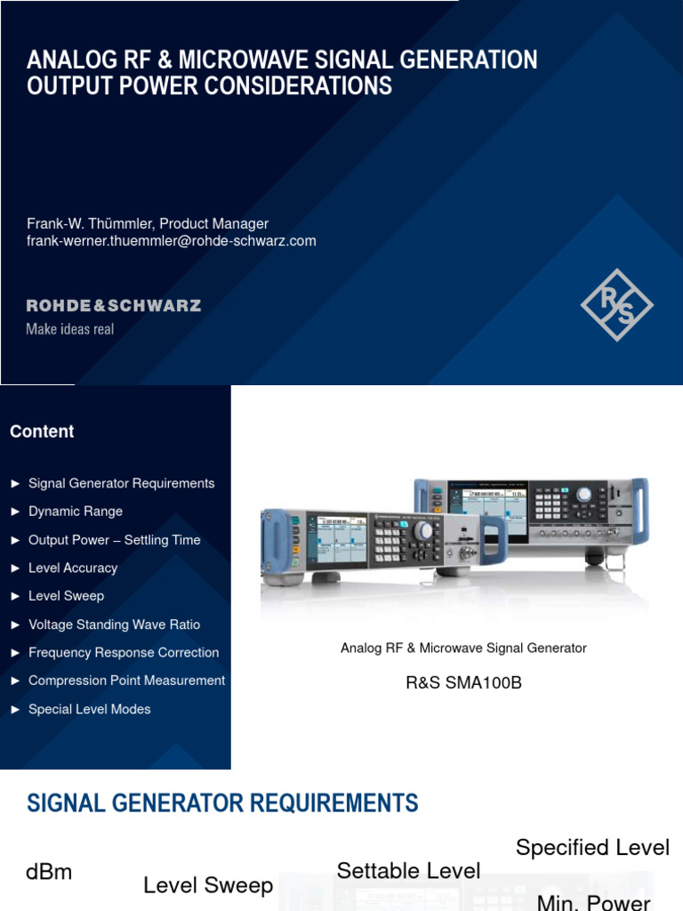 Analog RF & Microwave Signal Generation Output Power Considerations ...