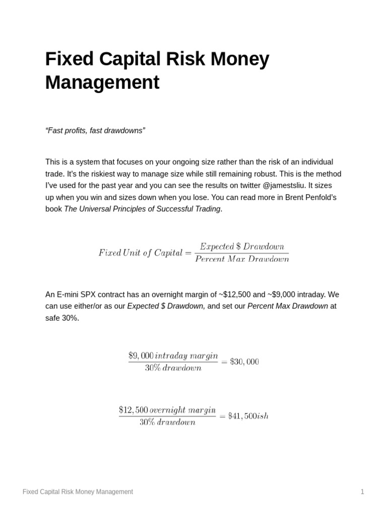 Fixed Capital Risk Management Strategy | PDF | Business