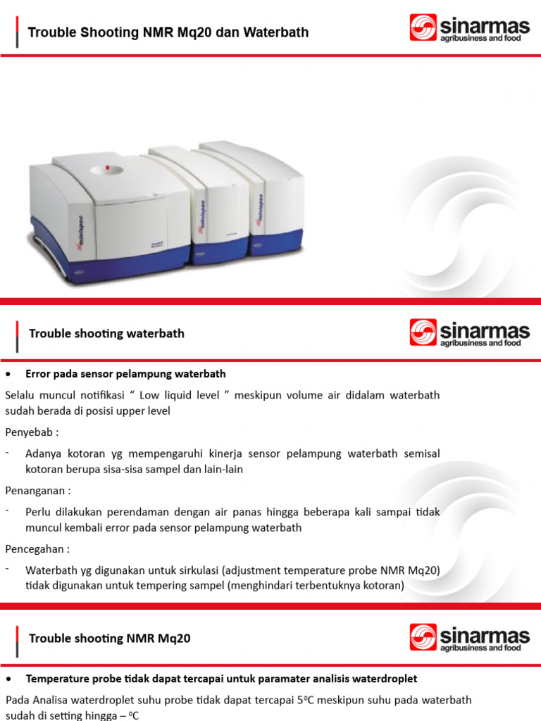 Troubleshooting NMR Mq20 & Waterbath | PDF | Teknologi & Rekayasa