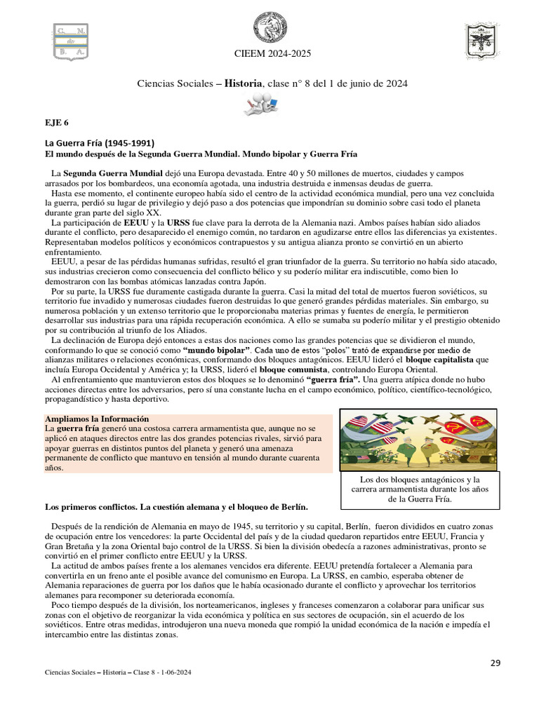 Cs Soc Historia Clase #8 Del 1 de Junio de 2024 | PDF | plan Marshall | Política mundial